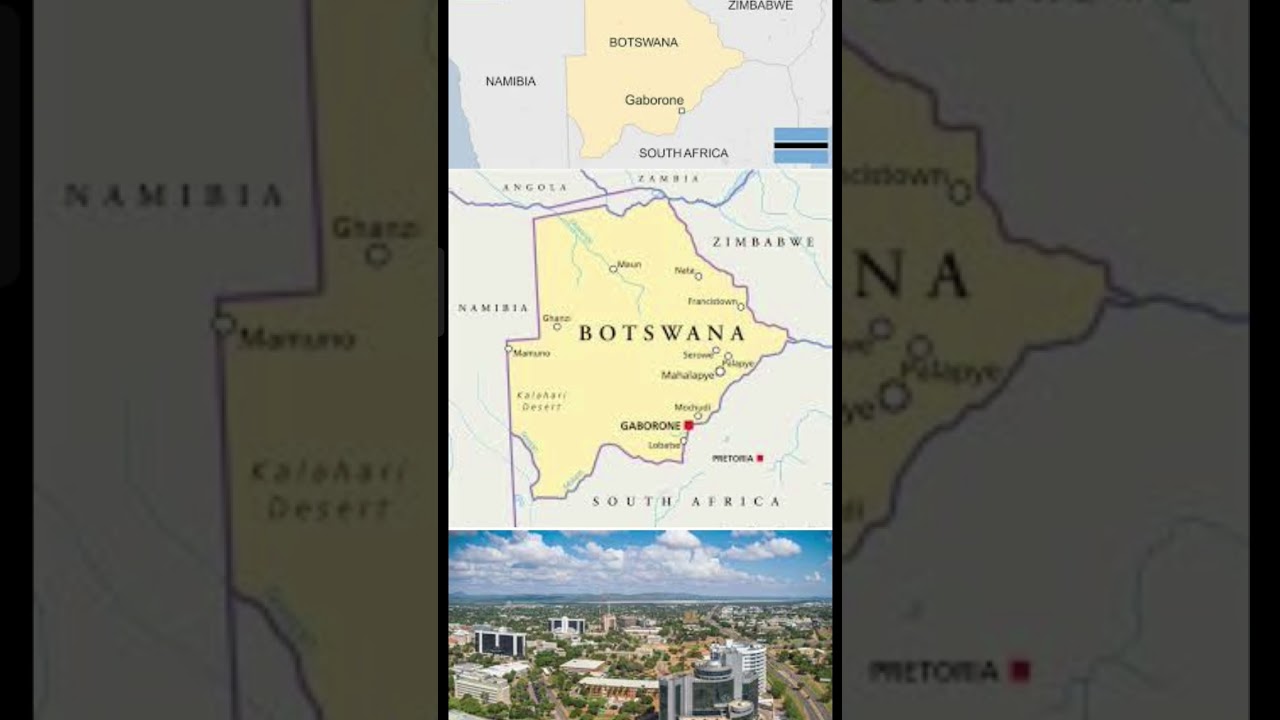 Botswana map and city with famous | world map of countries|# countries map|# famous countries