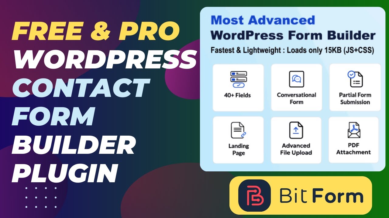 Free Advanced WordPress Contact Form Builder Plugin | Free & Pro Bit Form Plugin