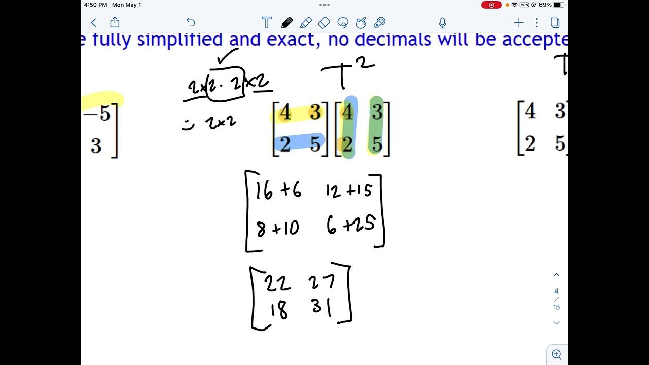 SM2 15.1-4: Matrix Operations, Multiplying Matrices