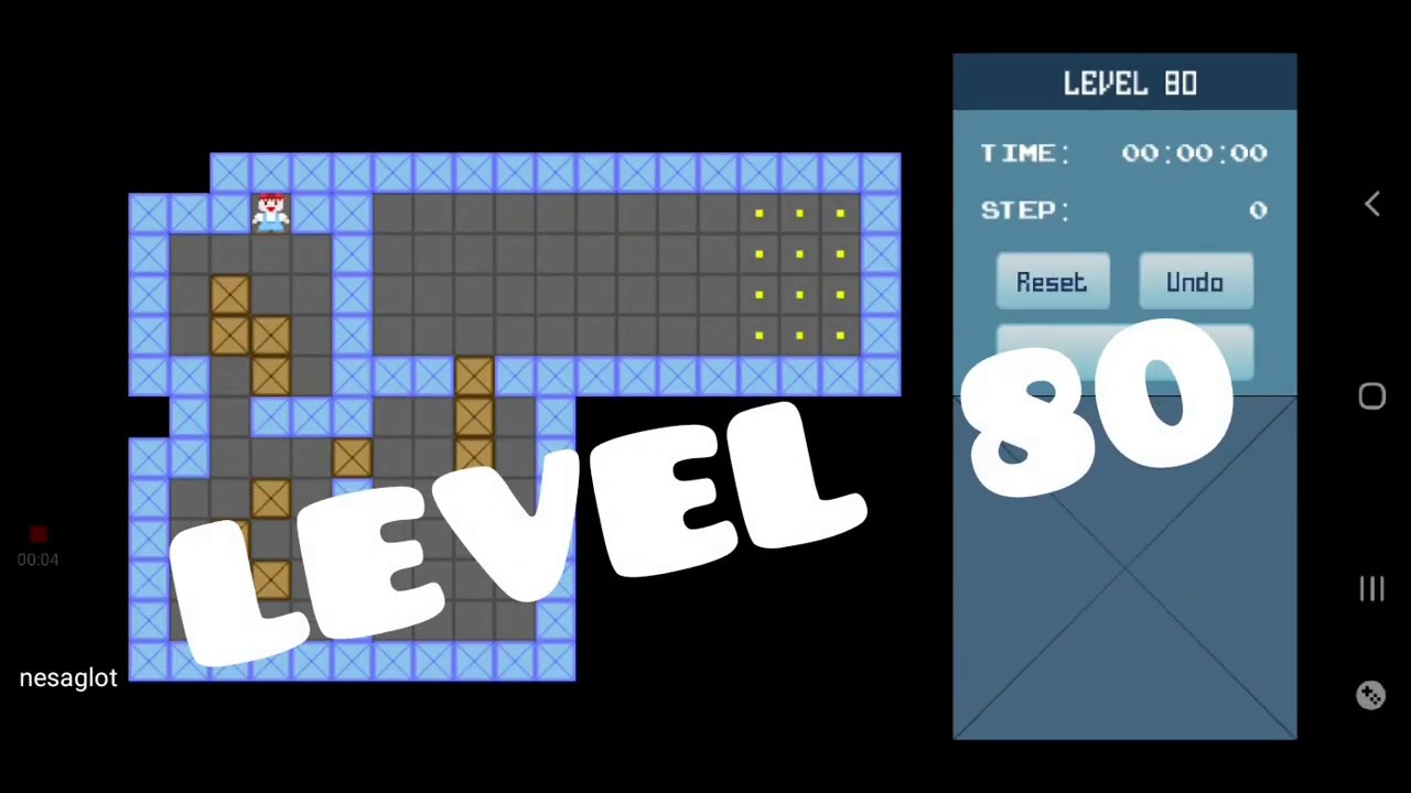 Classic Sokoban Level 80 | without UNDO | Solution 1 - 90