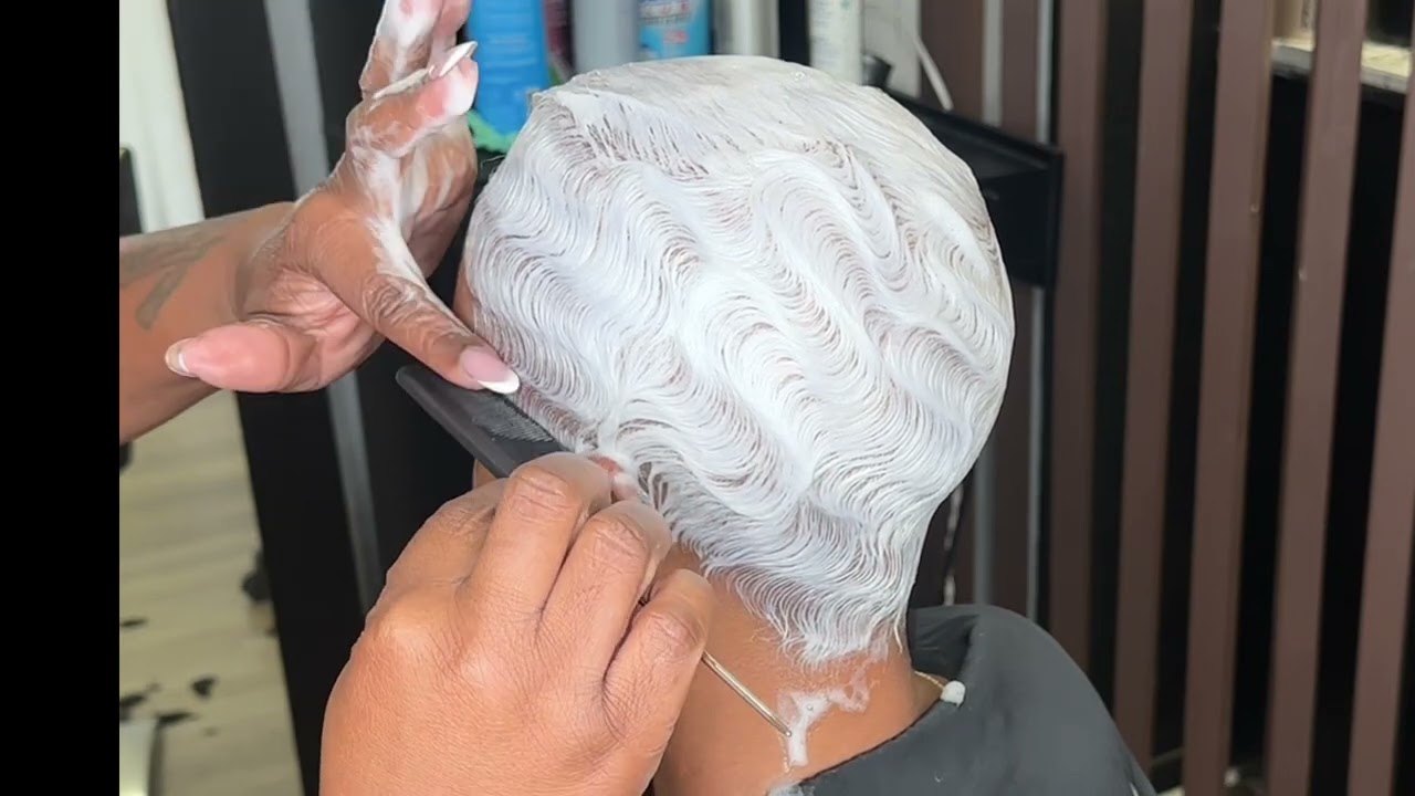 Perfect Platinum Pixie + Finger Waves 