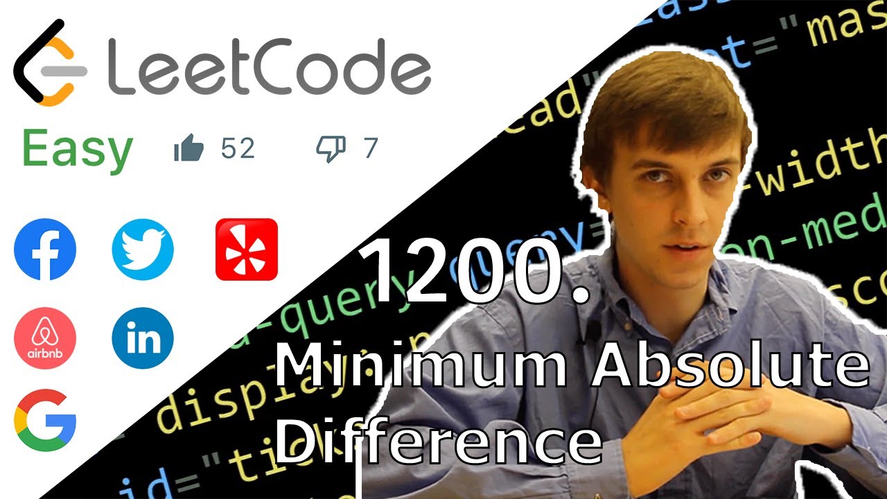 LeetCode 1200. Minimum Absolute Difference (Algorithm Explained)