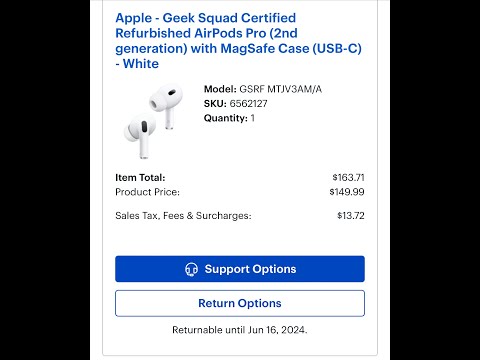 [OPEN BOX]  $149.99 Apple - Geek Squad Certified Refurbished AirPods Pro (2nd generation)  (USB‑C)