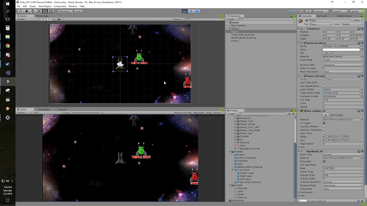 Unity tutorial ship explosions