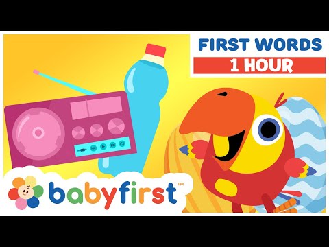 Toddler Learning Video w Color Crew & Larry | Baby Learning First Words & ABC | 1 Hour | BabyFirstTV