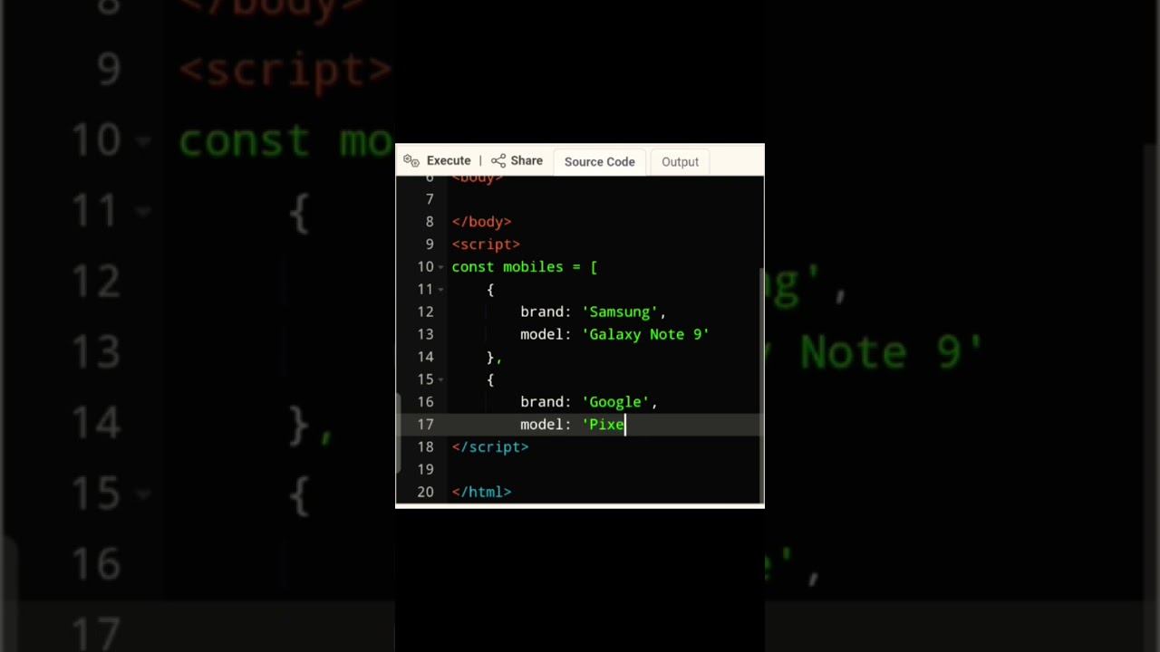 How to loop through an array of objects in JavaScript. #javascript #shorts #codingwithankit