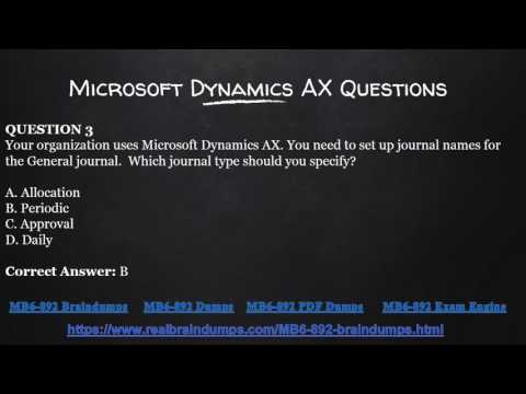 Download Microsoft Dynamics AX MB6 892 practice test