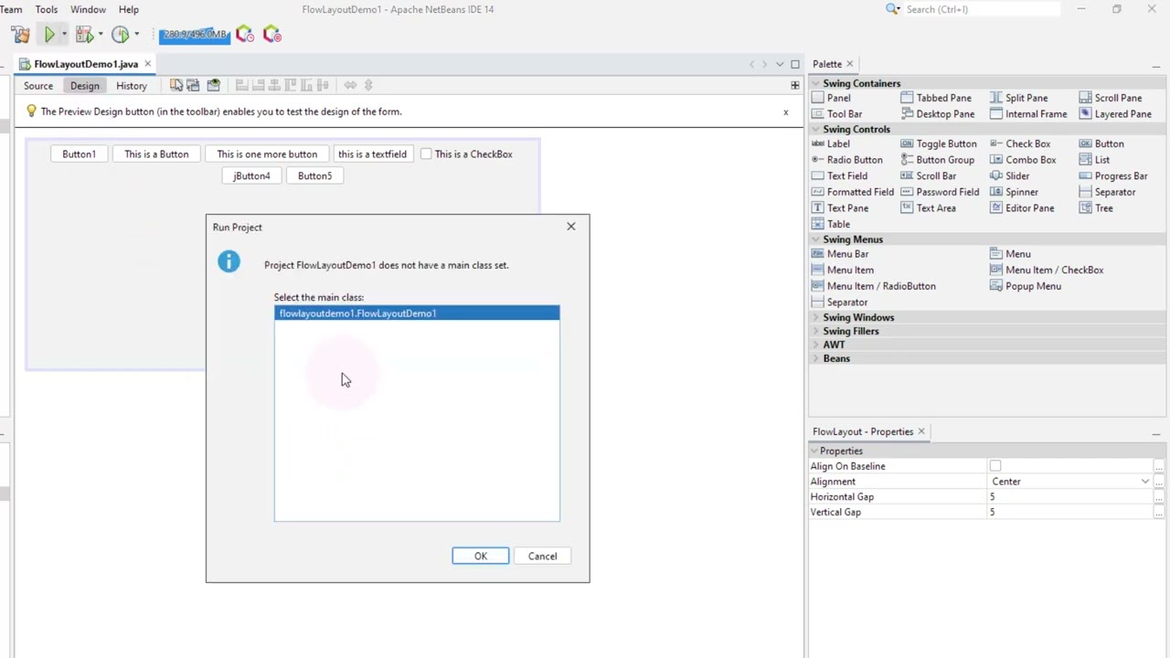 #java : #FlowLayout No #coding #netbeans