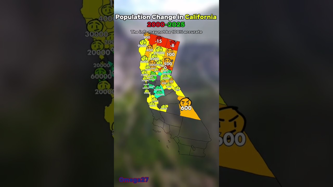 Population Change in California 2000-2025 #mapping #california #usa #awezchaitrend