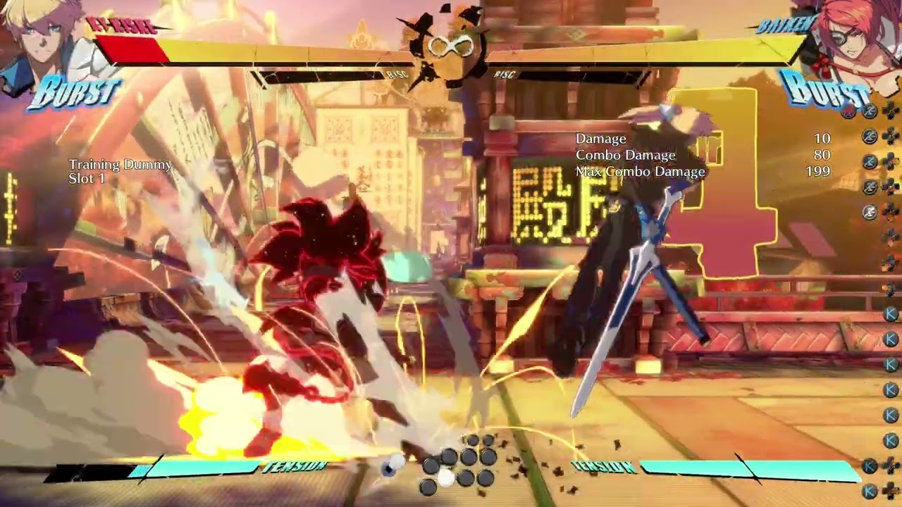 GGST Combos - Baiken - 2K Midscreen