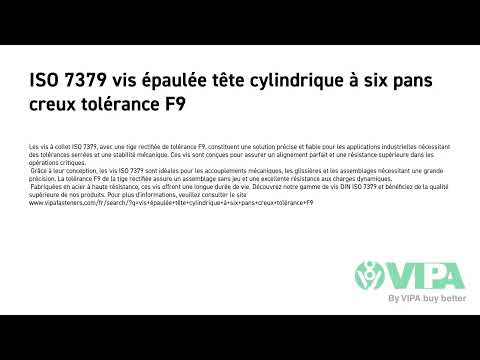 ISO 7379 vis épaulée tête cylindrique à six pans creux tolérance F9