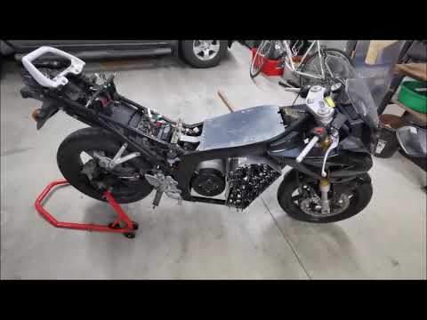 Electric motorbike update 2 - Position Batteries and gut the tank.