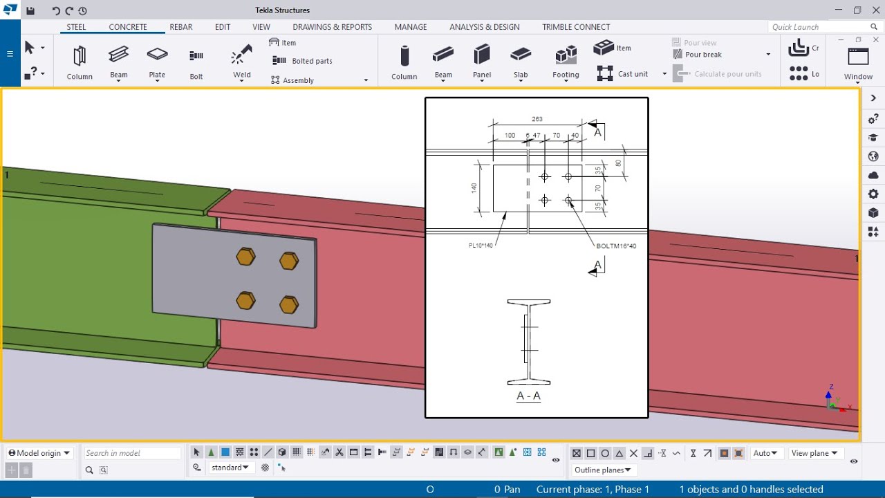 Tekla 2021 Tutorial 24 | Connection with Example