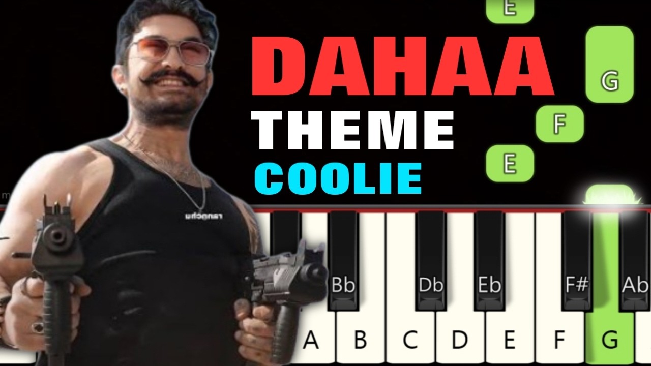 Dahaa Theme - Coolie 🔥 | Piano tutorial | Piano Notes | Piano Online #pianotimepass #dahaatheme