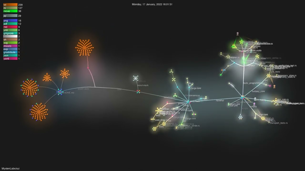 MystenLabs/sui - Gource visualisation