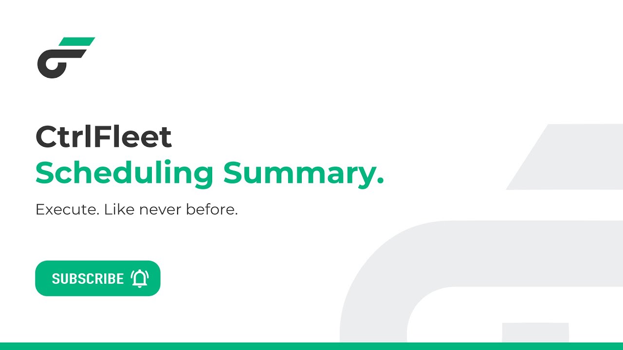 CtrlFleet Scheduling Summary.