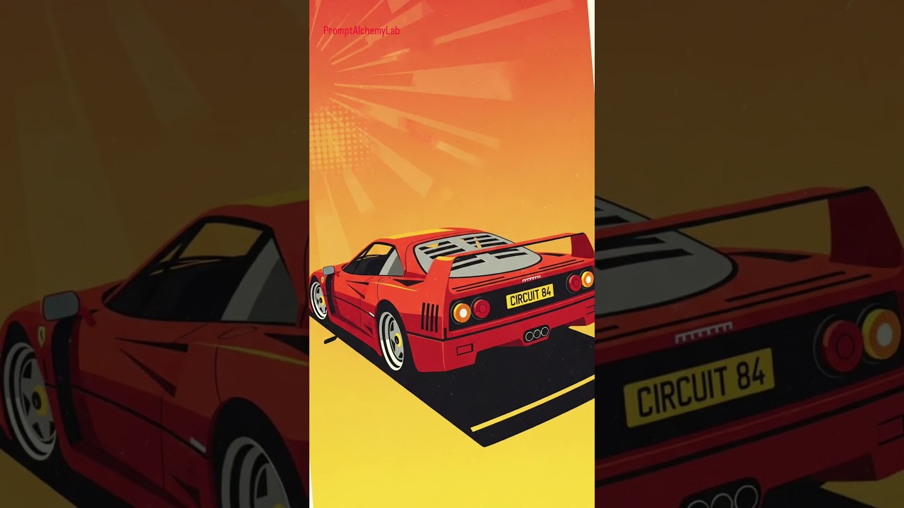 ISLE OF CAR — Olive AMG Vector Poster Reveal | Retro Racing Short🚗✨️ #carart