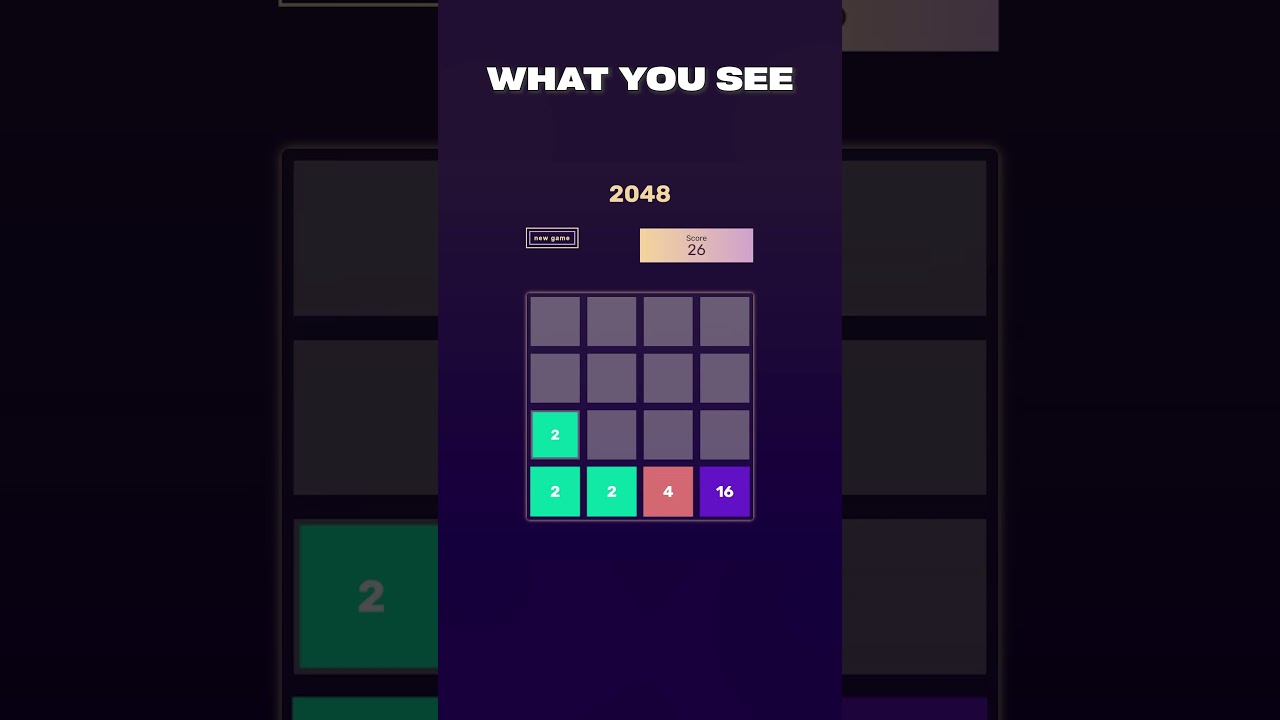 2048 game (HTML, CSS, JS)#dev #code #JavaScript #program #development #gamedev