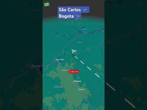 Flight from São Carlos( Brazil) to Bogota (Colombia)✈️by Latam Airlines #travelroutes #airline # map