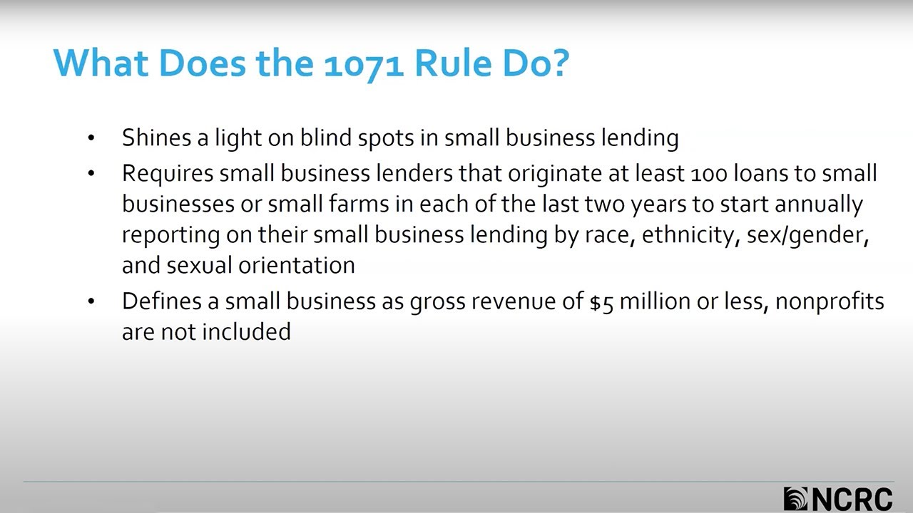 Section 1071: New Data for Small Business Lending