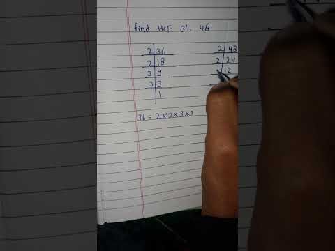 Find the HCF 36,48 #shorts #ytshort #hcf