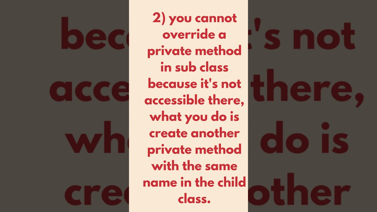 Can you override a private or static method in Java programming