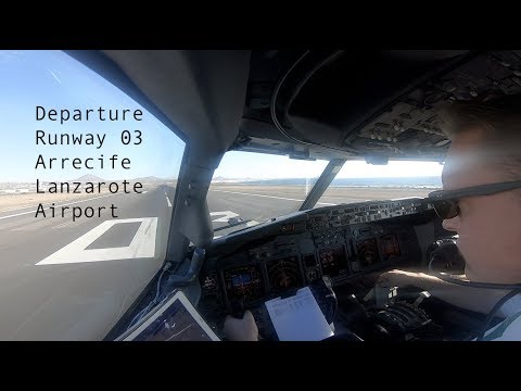 Departure runway 03 Arrecife Lanzarote airport (ACE GCRR).