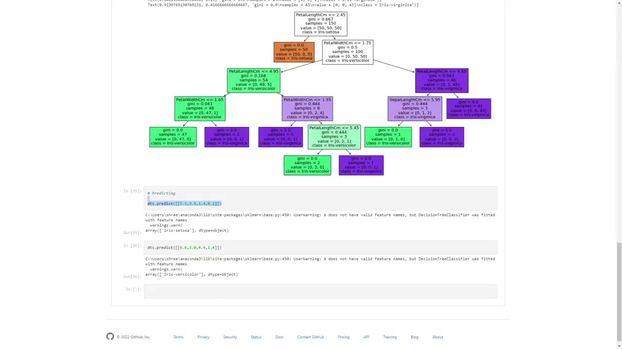Prediction using Decision Tree Classifier on Iris Dataset