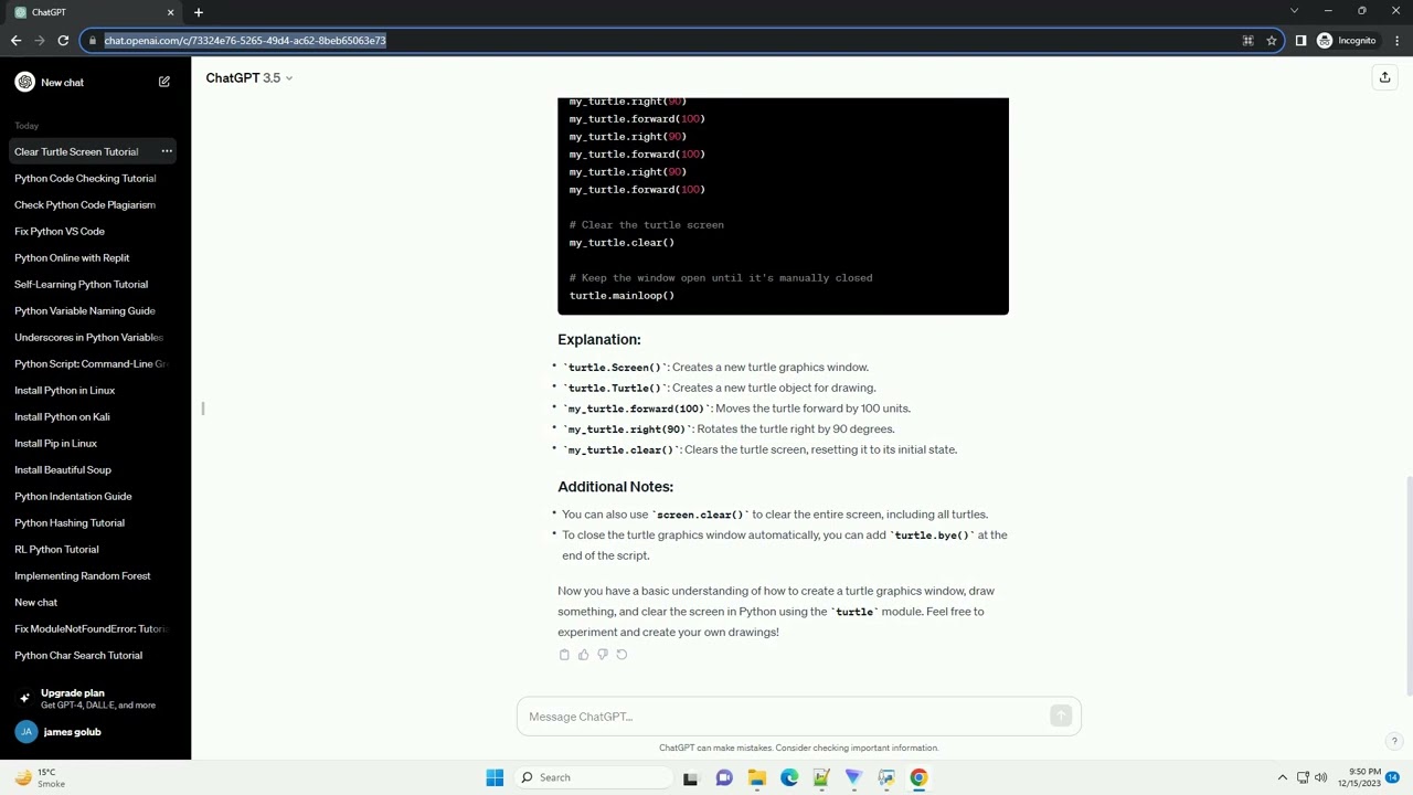 clear turtle screen python