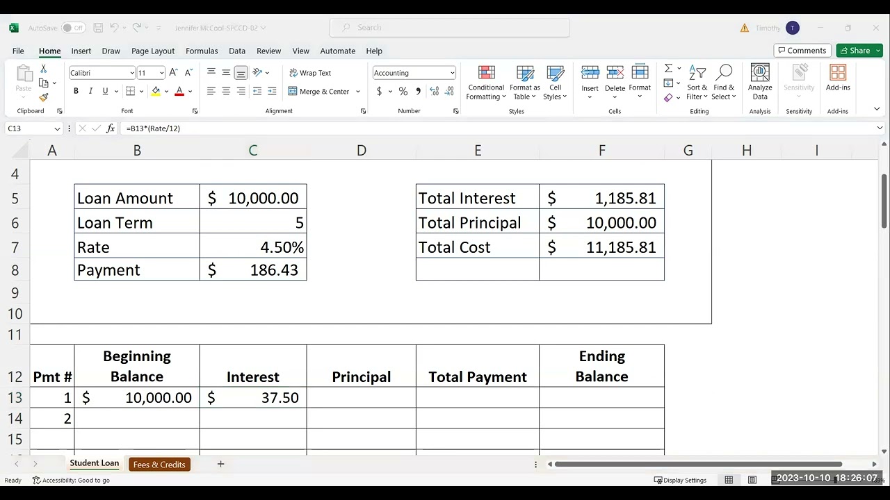 Excel - Chapter 2 Excel Project