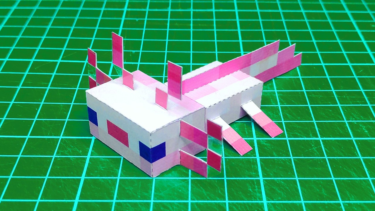 Minecraft Baby Axolotl Papercraft | FREE TEMPLATE