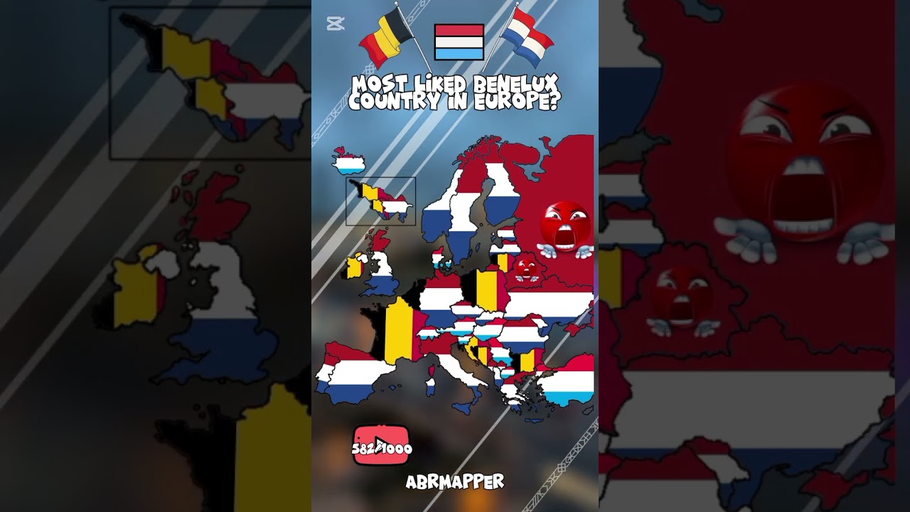Most liked Benelux country in Europe? #abrmapper #maps #mapping #shortsviral