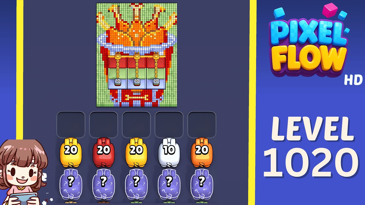 Pixel Flow Level 1020 Solution Walkthrough