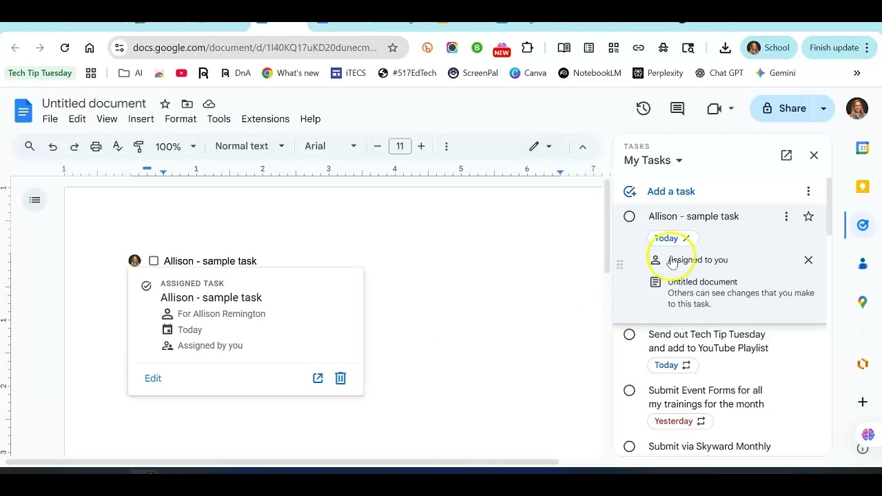 Tech Tip Tuesday - Assign Tasks using Checklists in Docs