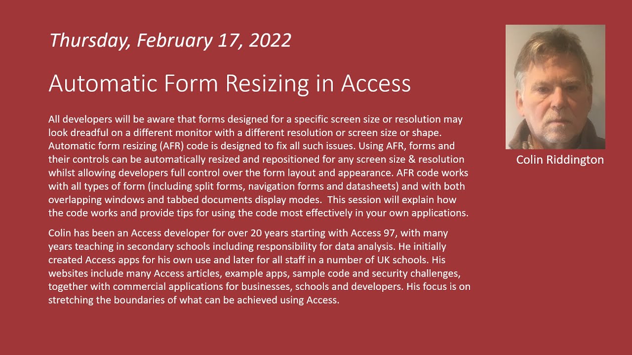Automatic Form Resizing in Access