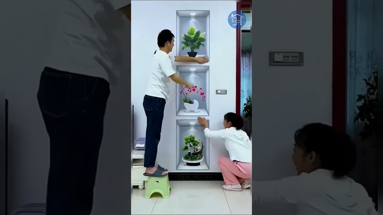 3D Three Dimensional Wall Stickers Video 🤩 Home Decoration Ideas #homeimprovement #homedecor