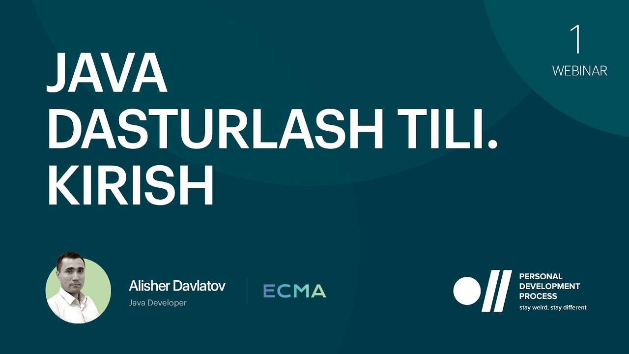 Vebinar #1. Java dasturlash tili. Kirish
