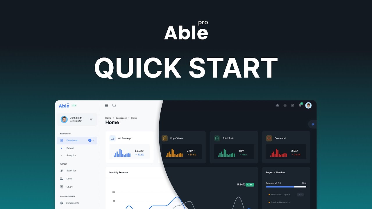 Quick Start Installation | Able Pro React Material-UI Dashboard Template