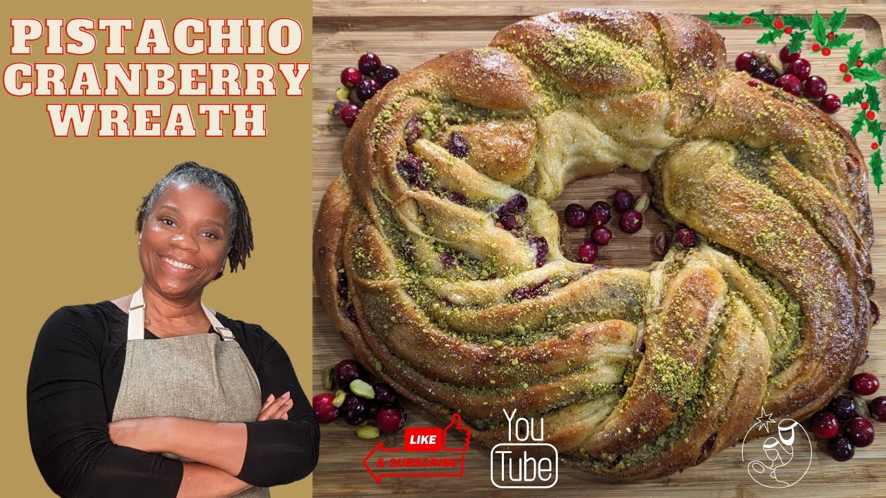Pistachio Cranberry Wreath|Perfect for Christmas