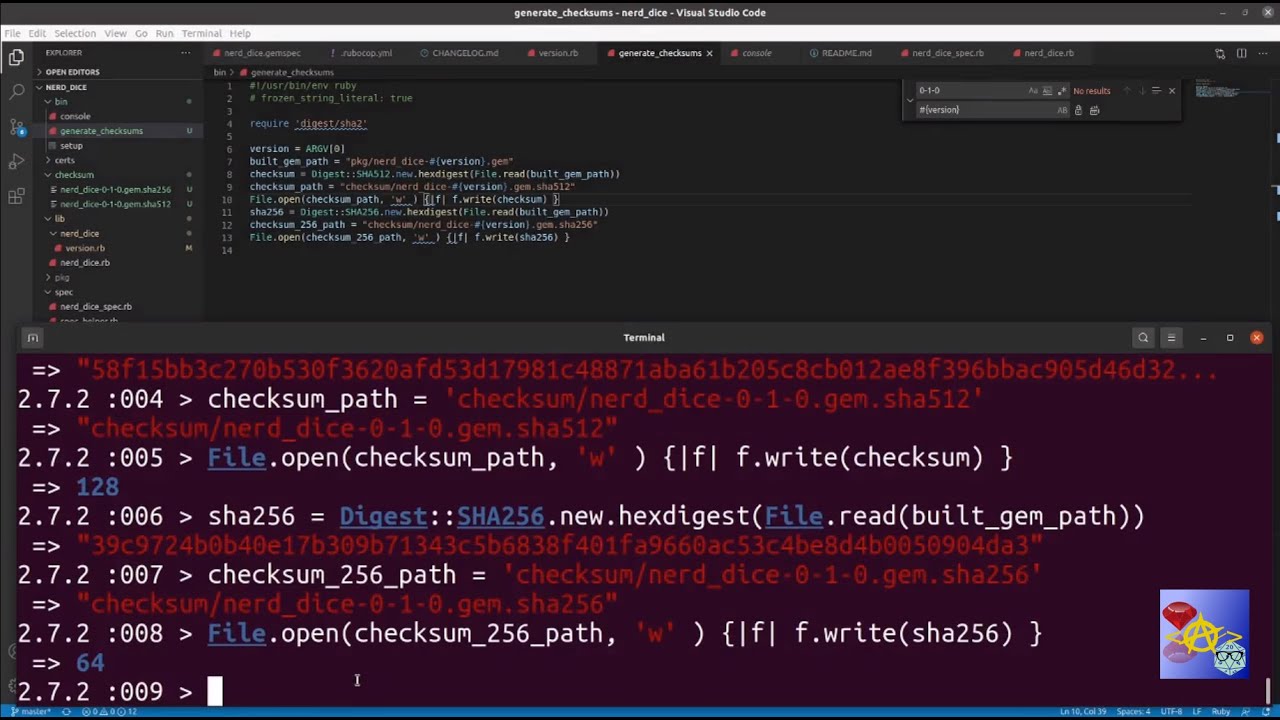 Codecast: Create a RubyGem 07: Post-release housekeeping