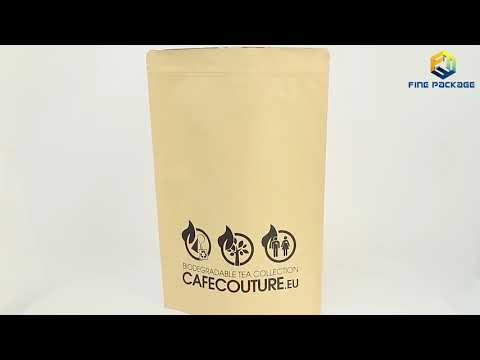 Custom Printed Eco-friendly Resealable Packaging Kraft Food Paper Bags With Clear Window