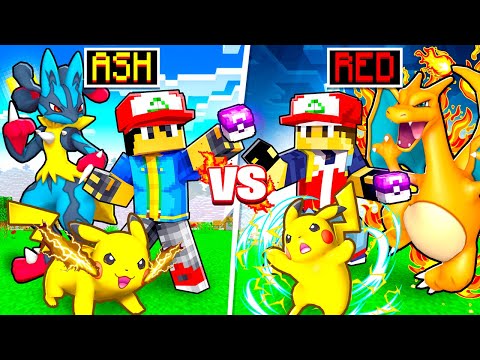 ASH KETCHUM Vs RED In Minecraft PIXELMON! (Pokémon Mod)