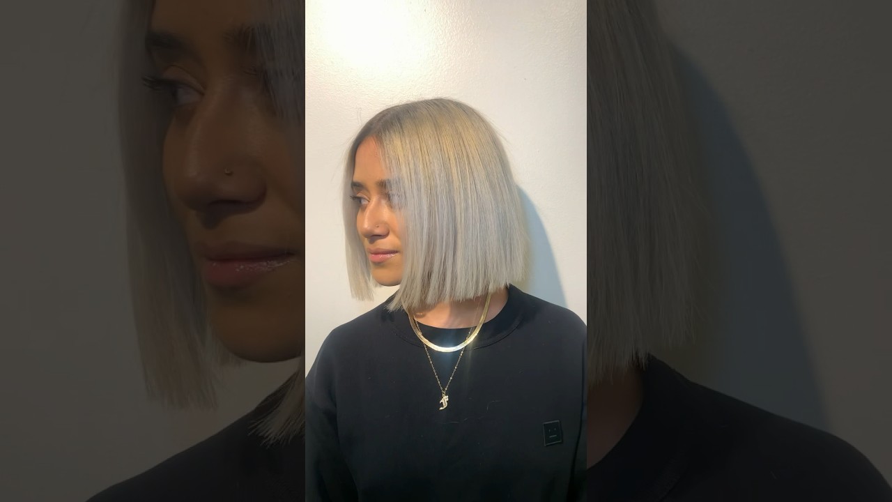 Platinum Blonde Haircolor with Root Shadow #platinumblondehaircolornyc #blondehaircolornyc