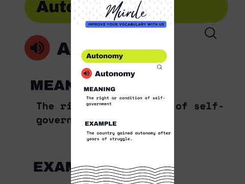 Meaning of Word AUTONOMY #shortvideo #vocabulary #english