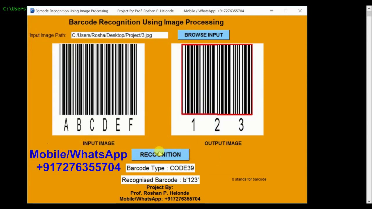 Python Code for Barcode Recognition Using Image Processing Source Code