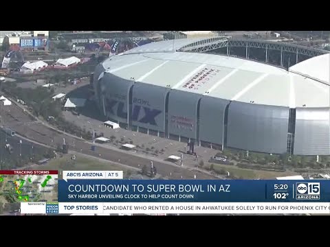 Super Bowl countdown clock unveiled at Sky Harbor Airport!