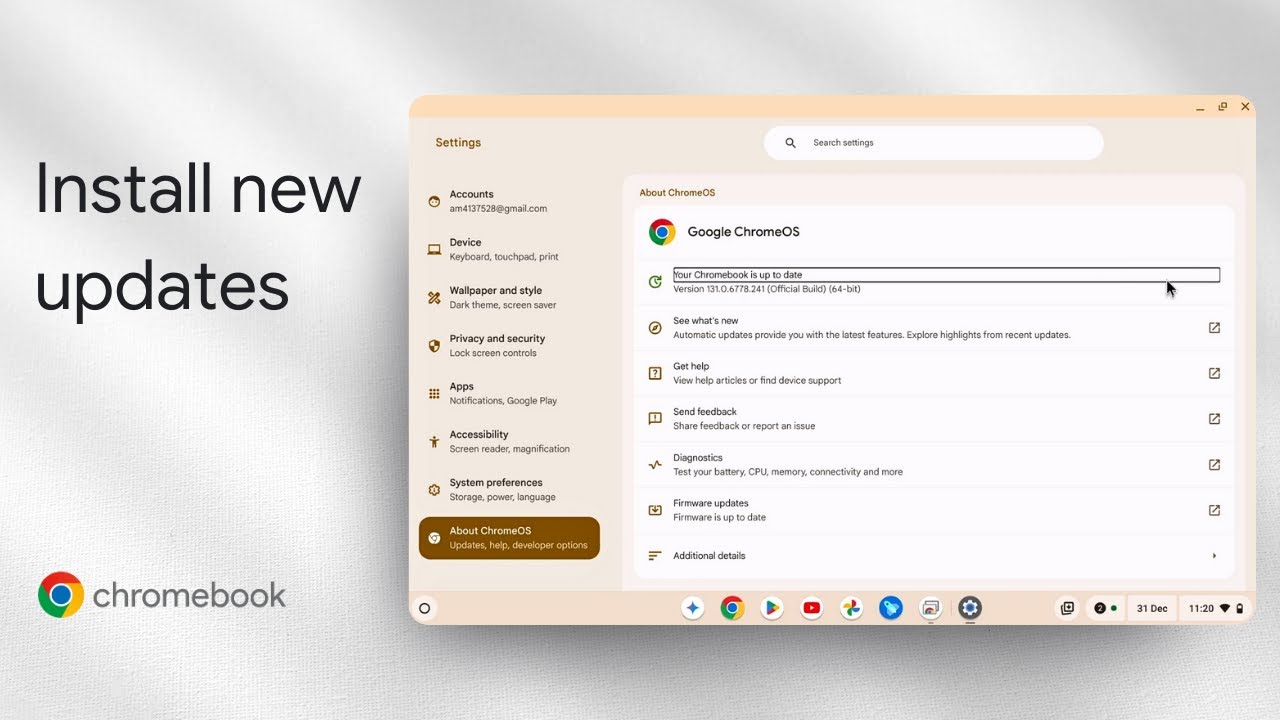 How to Update Google Chrome Browser on Chromebook