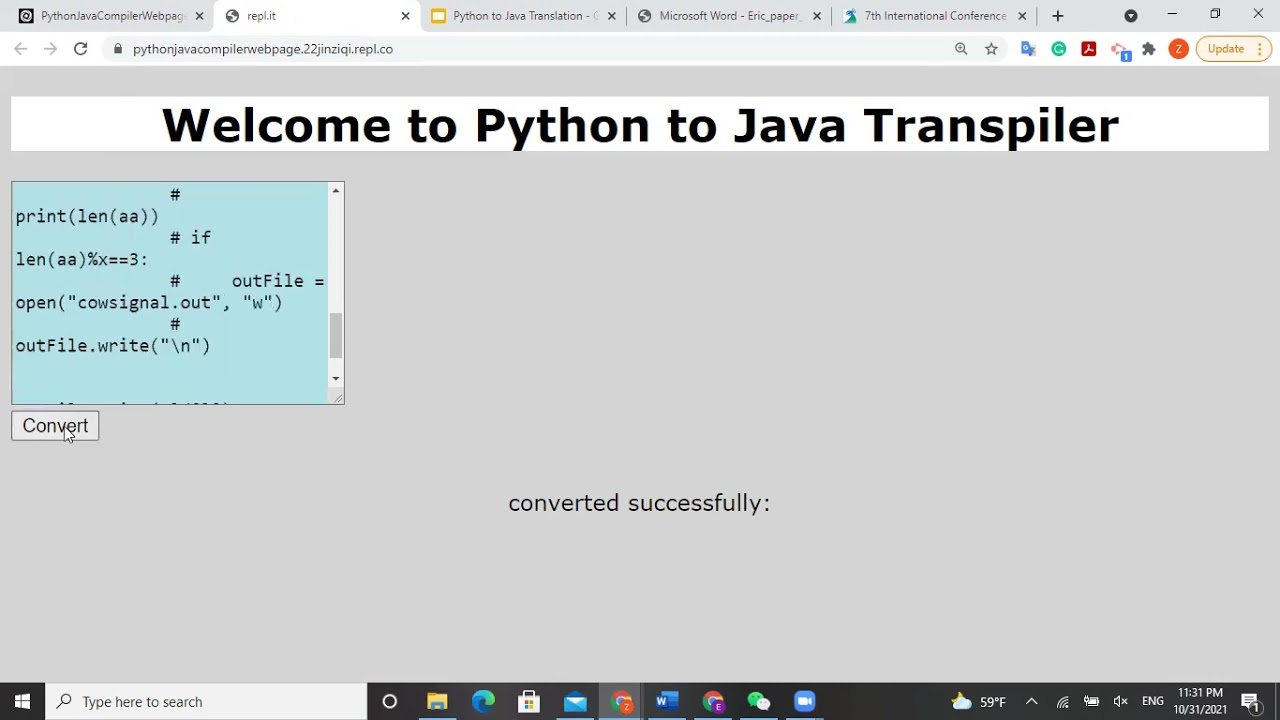 Python to Java Converter