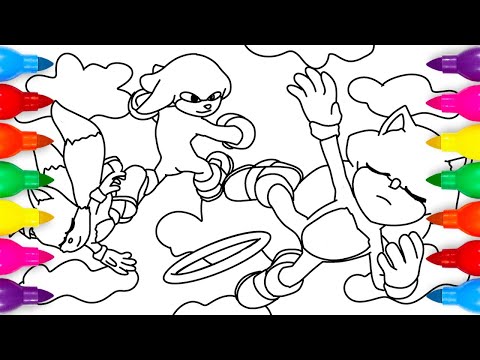 Sonic the Hedgehog 3 Knuckles saves Sonic and Tails Coloring Page