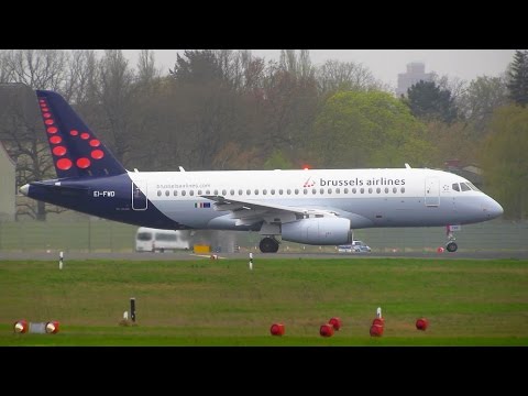 Brussels Airlines Superjet SSJ-100 [EI-FWD] Landing and Takeoff from Berlin Tegel Airport [Full HD]